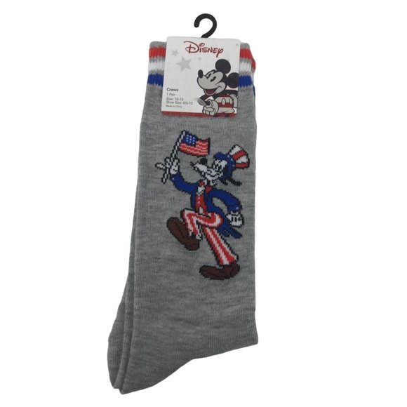 Disney | Accessories | Mickey Mouse Goofy Uncle Sam Crew Socks Size 13 ...